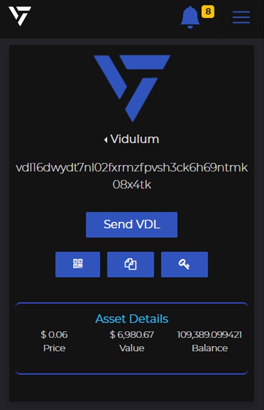 Vidulum App Multi-Asset Crypto Storage | The Best Crypto Web Wallet