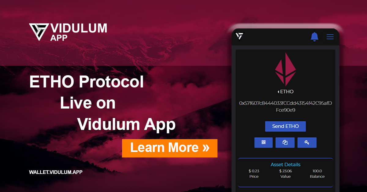 ETHO Protocol Wallet is Live on Vidulum app